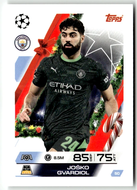 TOPPS MATCH ATTAX CL 2025-26 N. 50 Josko Gvardiol Speciale Natalizio EUR 1,84 - PicClick IT