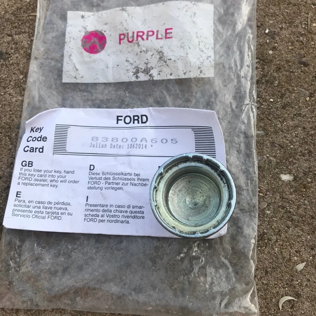 FORD LOCKING WHEEL Nut Key Only Ford Purple Circle 83800A605 Genuine ...