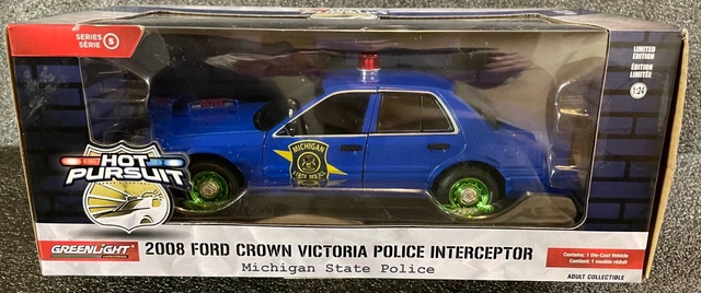 GREENLIGHT 1/24 MICHIGAN State Patrol Ford Crown Victoria Police Car ...