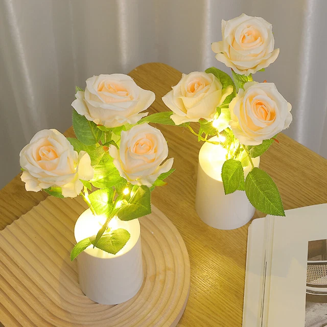 ROSE ATMOSPHERE LIGHT Rose Night Light Simulated Flower Light Floral ...