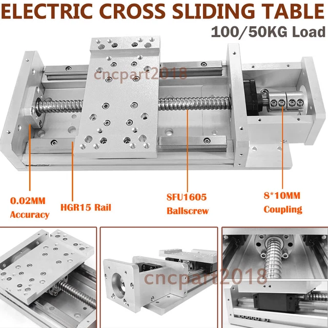 ELECTRIC CROSS SLIDING Table Linear Rail Module SFU1605 Ballscrew 100 ...