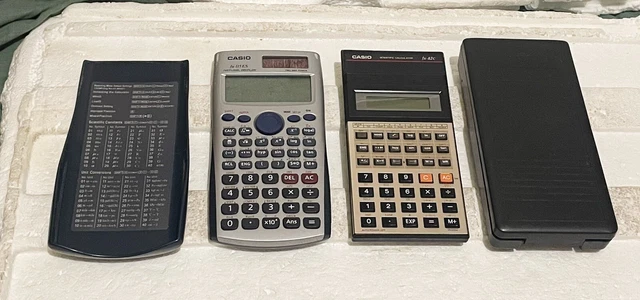 CASIO VINTAGE CALCULATORS FX82c & FX115ES LCD SOLAR Scientific JAPAN ...