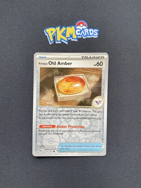 POKÉMON TCG ANTIQUE Old Amber Scarlet & Violet 151 - 154/165 Reverse ...
