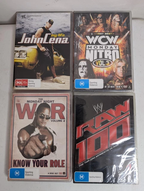 WWE 4 X Dvd BUNDLE John Cena My Life/Monday Night War/Raw 100/WCW ...