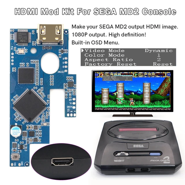 HISPEEDIDO FOR SEGA MD2 HDMI MOD Kit For SEGA Mega Drive 2 For SEGA Genesis 2 EUR 49,91 ...