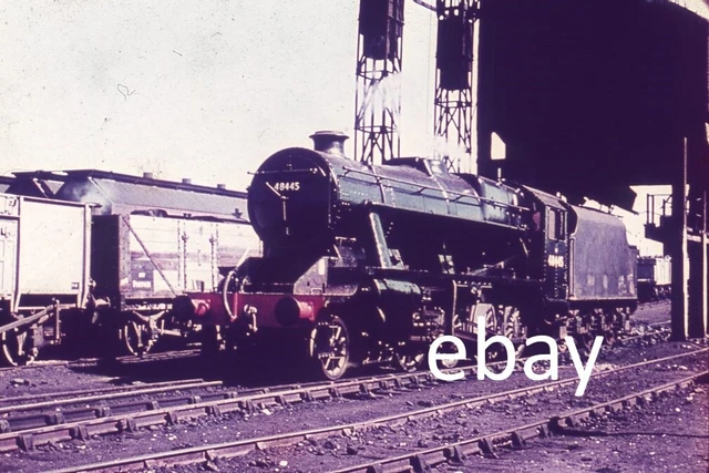 ORIGINAL 35MM RAILWAY SLIDE BR LMS STEAM LOCO 48445 AT CREWE SOUTH £3. ...