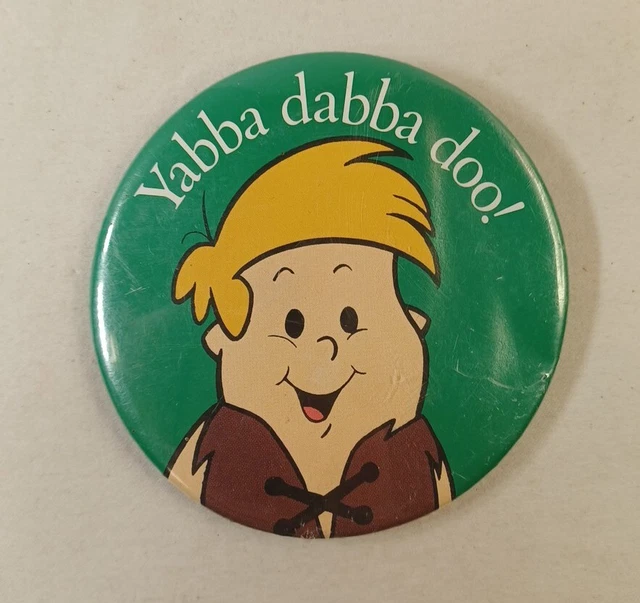YABBA DABBA DOO! The Flintstones Kids Barney Rubble Button Pin Pinback ...
