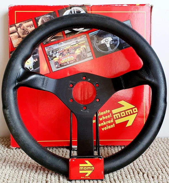 MOMO HELLA AUTHENTIC leather steering wheel 360mm RARE VW Honda ...