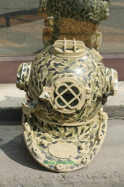 US NAVY VINTAGE Dive Helmet Mark V Antique Diving Divers US military ...