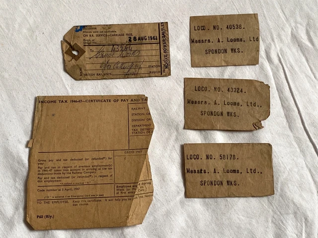 VINTAGE BRITISH RAIL Paper Railwayana Loco Labels Looms Ltd Spondon ...