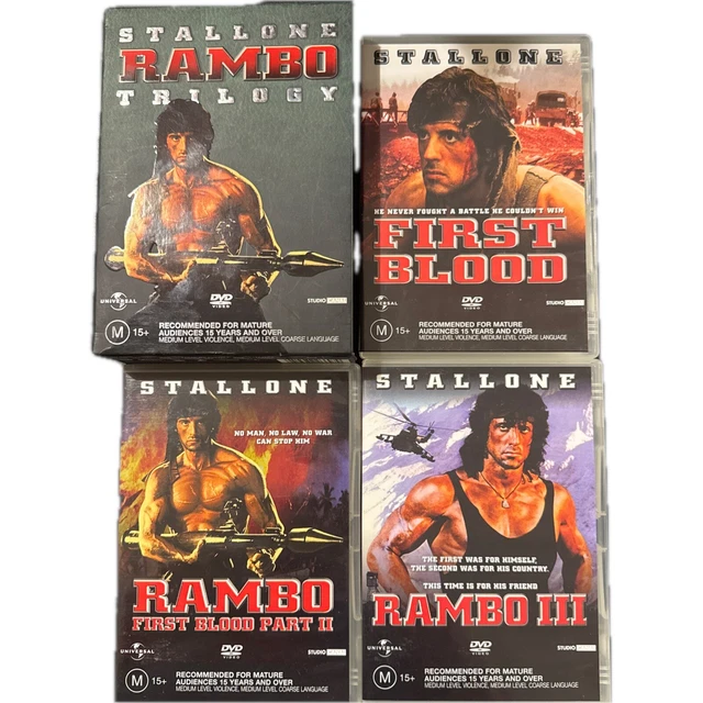 RAMBO THE COLLECTION DVD Trilogy Box Stallone R4 First Blood II III $49 ...