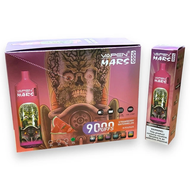 PUFF 9000 PUFF 9k VAPEN MARS - 9000 - GOÛT -STRAWBERRY WATERMELON 🍉 🍓 ...