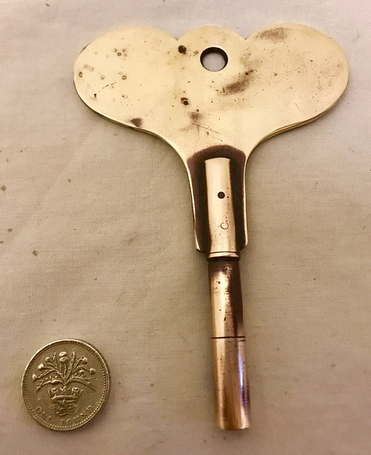 VERY LARGE ANTIQUE Fusee Clock Winding Key £63.75 - PicClick UK