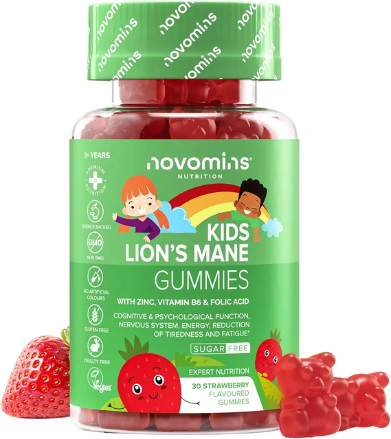 KIDS LIONS MANE Gummies - 30 Sugar Free Gummies - Mushroom Complex with ...