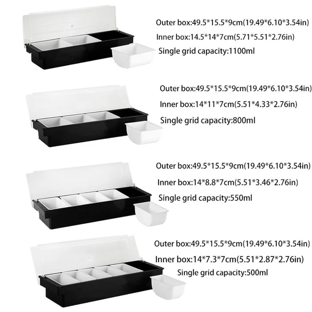 DETACHABLE CONDIMENT BOX 3/4/5/6 Grids Seasoning Tank Restaurant $90.24 ...