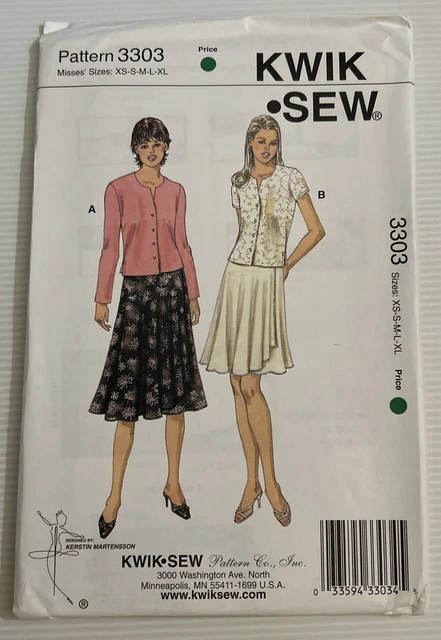 KWIK SEW 3303, 90s Sewing Pattern Sizes: XS-S-M-L-XL Skirts & Tops EUR ...
