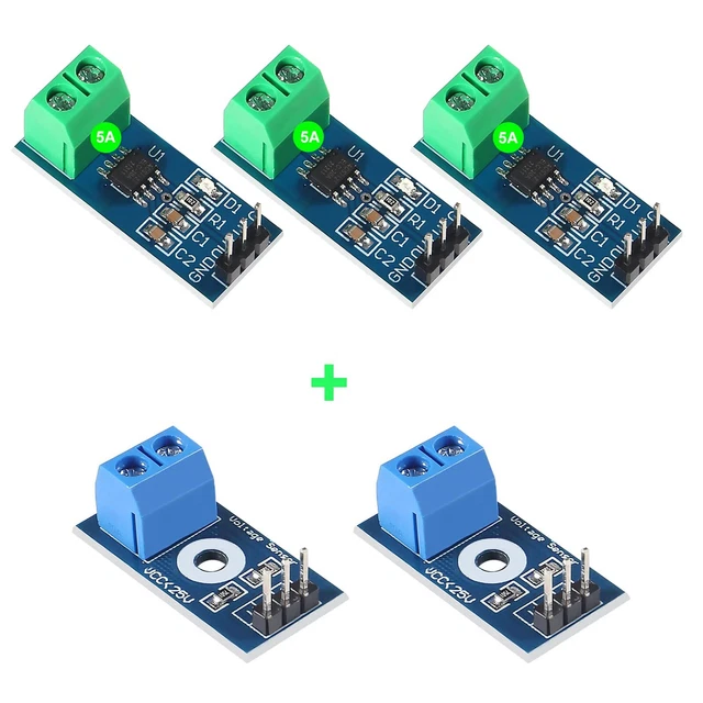 ACS712 CURRENT SENSOR Module 5A Hall Effect Current Sensor Modules,3pcs ...