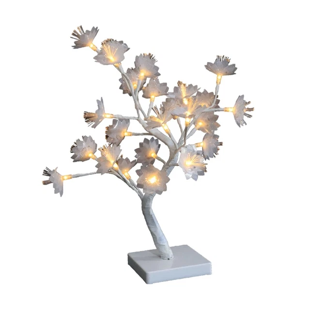 FLOWER DECOR TABLE Lamp Romantic Tree Shaped Night Light Desktop Lamp ...