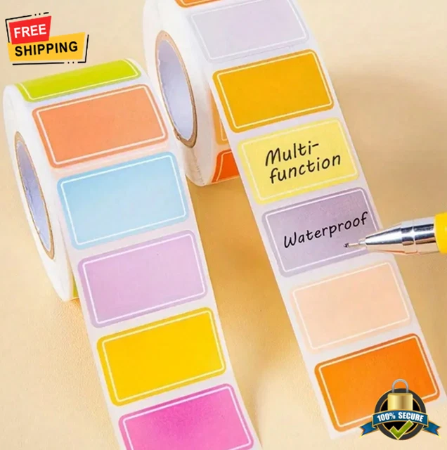 500PCS WATERPROOF COLOR-CODED Index Tabs Sticky Labels for Organizing ...