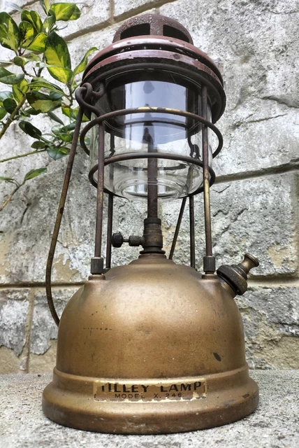 VINTAGE TILLEY X246 Guardsman Paraffin Lamp,Brass Storm Lantern,PYREX Glass,Old £0.99 - PicClick UK