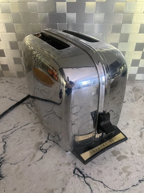 VINTAGE ART DECO Chrome Toastmaster Model 1B24 Automatic Pop Up Toaster ...