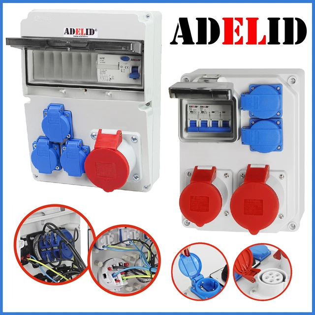 BAUSTROMVERTEILER WANDVERTEILER LS Fi-Schalter Komplett 32A 16A Mit Bals Dose EUR 49,49 ...