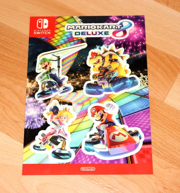 MARIO KART DELUXE 8 Rare Promo Sticker Set sheet Stickers Nintendo ...