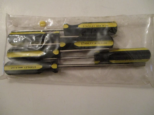 VINTAGE STANLEY 6 Piece Screwdriver Set (4 Slotted & 2 Phillips) Made i ...