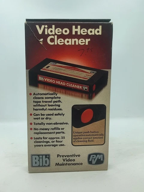 BIB VIDEO HEAD Cleaner On VHS Video Cassette Tape £7.19 - PicClick UK