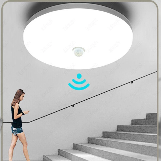 DECKENLAMPE MIT BEWEGUNGSMELDER 360° Sensor Rund Wandleuchte Innen ...