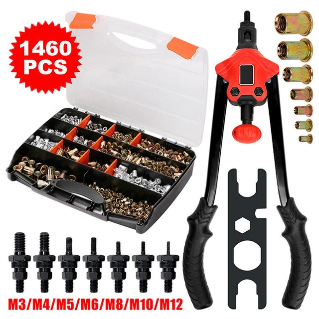 HEAVY DUTY RIVET Nut Riveter Rivnut Nutsert Gun Riveting Tool Kit Thread M3-12 $102.95 - PicClick AU