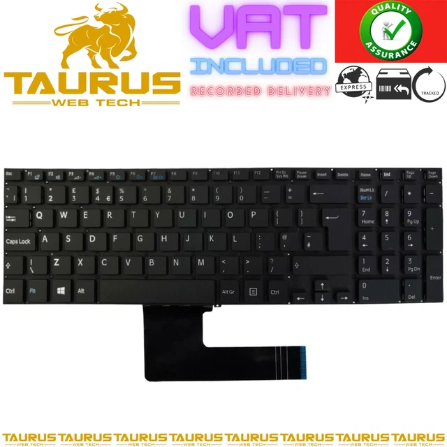 SONY VAIO SVF152C29M Black Laptop Replacement Keyboard New English UK FREE P&P £12.75 - PicClick UK