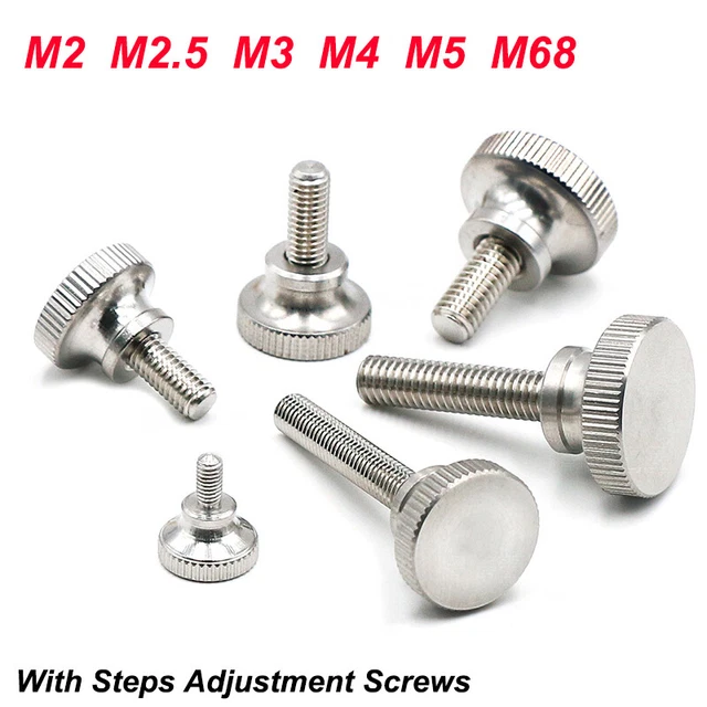 KNURLED THUMB SCREW Stainless Steel Round Flat Head Grip Knob ...