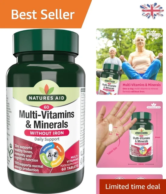 HIGH STRENGTH Multivitamins Without Iron - 60 Tablets for Daily ...