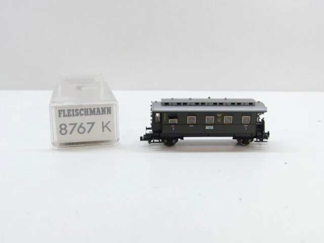 FLEISCHMANN N 8767 K Personenwagen 3.Kl., DRG, NEM, TOP in OVP #40543 ...