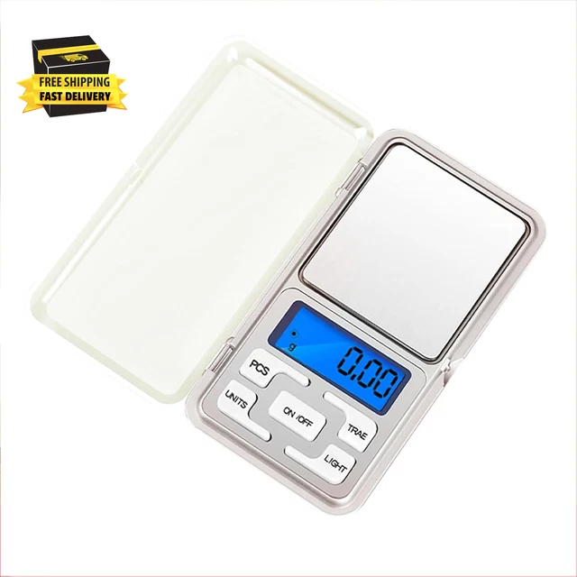 COMPACT DIGITAL POCKET Scale, Stainless Steel Panel 500G 0.01 Gram ...