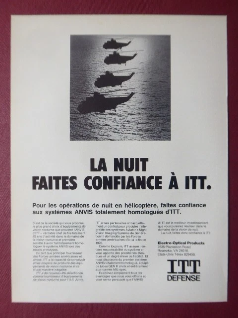 1986 PUB ITT Electro Optical Night Vision Goggles Anvis Nvg Helicopter ...