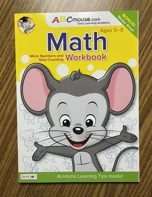 NWT ABCMOUSE MATH & Numbers 80 Page Workbook With Stickers By Bendon ...