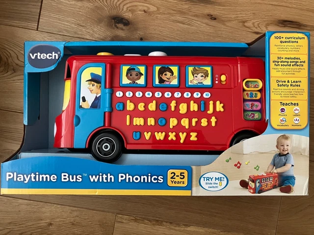 VTECH PLAYTIME BUS with Phonics Letters Numbers Songs Interactive Kids ...