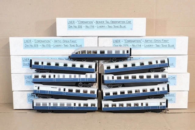 MTK KIT BUILT RAKE of 9 LNER CORONATION ARTICULATED & OBSERVATION COACH ...