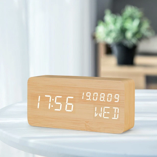 DIGITAL CLOCK LARGE Numbers Remind Usb/aaa Powered Digital Clock Wood ...