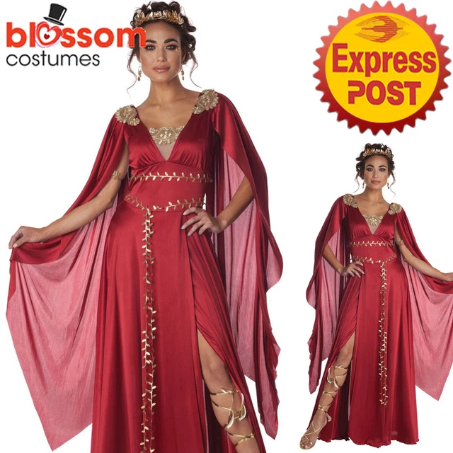 CA1674 RED ROMAN Greek Goddess Grecian Toga Dress Fancy Aphrodite ...
