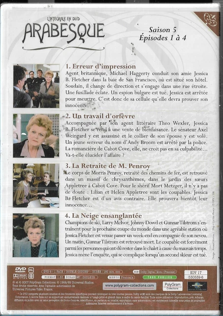 DVD - ARABESQUE l'intégrale - Saison 5 - épisodes 1 à 4 ( boitier slim ...