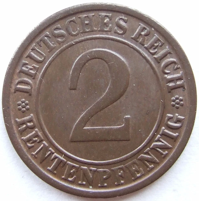 COIN GERMAN REICH Weimar Republic 2 Pension Penny 1923 J IN The £37.10 ...