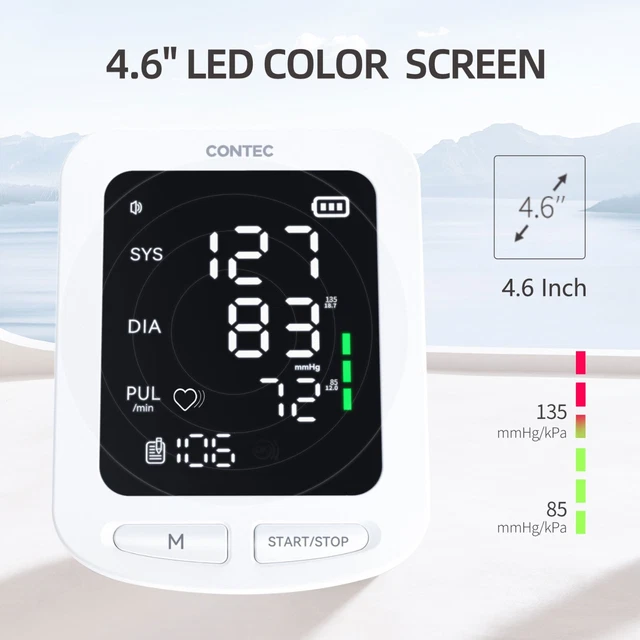 AUTOMATIC BLOOD PRESSURE Monitor Digital Upper Arm Measure NIBP Heart ...