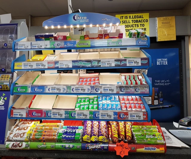 5 TIER WRIGLEY'S Chewing Gum display Stand with LED Lights...VGC £60.00 ...