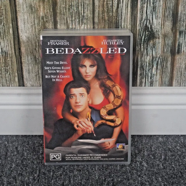 BEDAZZLED VHS 2001 Brendan Fraser Elizabeth Hurley Comedy Videocassette ...