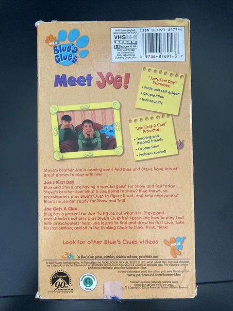 BLUES CLUES - Meet Joe (VHS, 2002) EUR 6,53 - PicClick DE