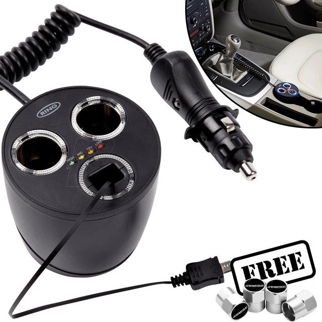 RING 12V CAR Twin Multi Socket Micro USB Charger Power Adapter 2-Way RMS13 +Cap £18.98 - PicClick UK