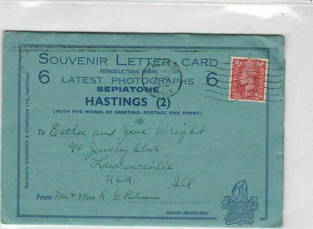 BRITISH 1950S SOUVENIR letter card stamp cover ref 19421 £8.32 ...